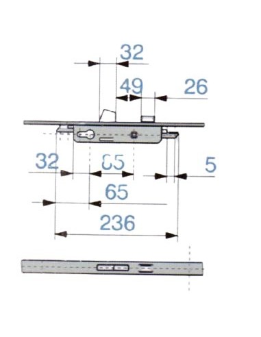 Μπάρα πανικού με κλειδαριά ενός σημείου - ASSA ABLOY (YALE,CORNI,FEB)