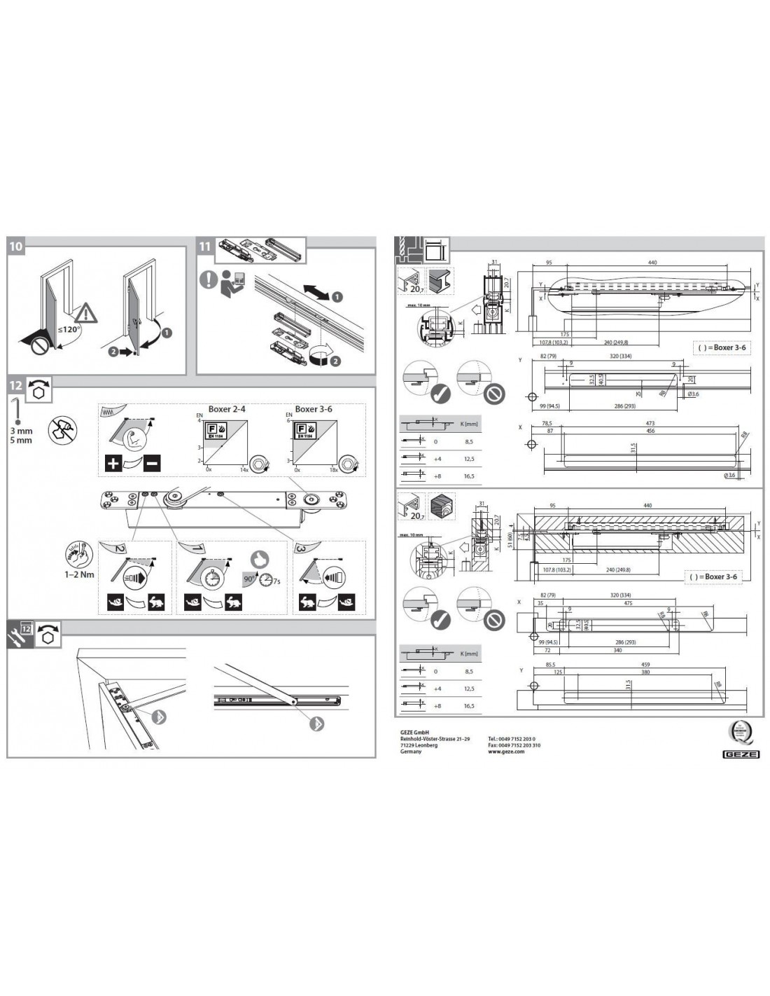 Χωνευτός μηχανισμός κλεισίματος πόρτας BOXER GEZE
